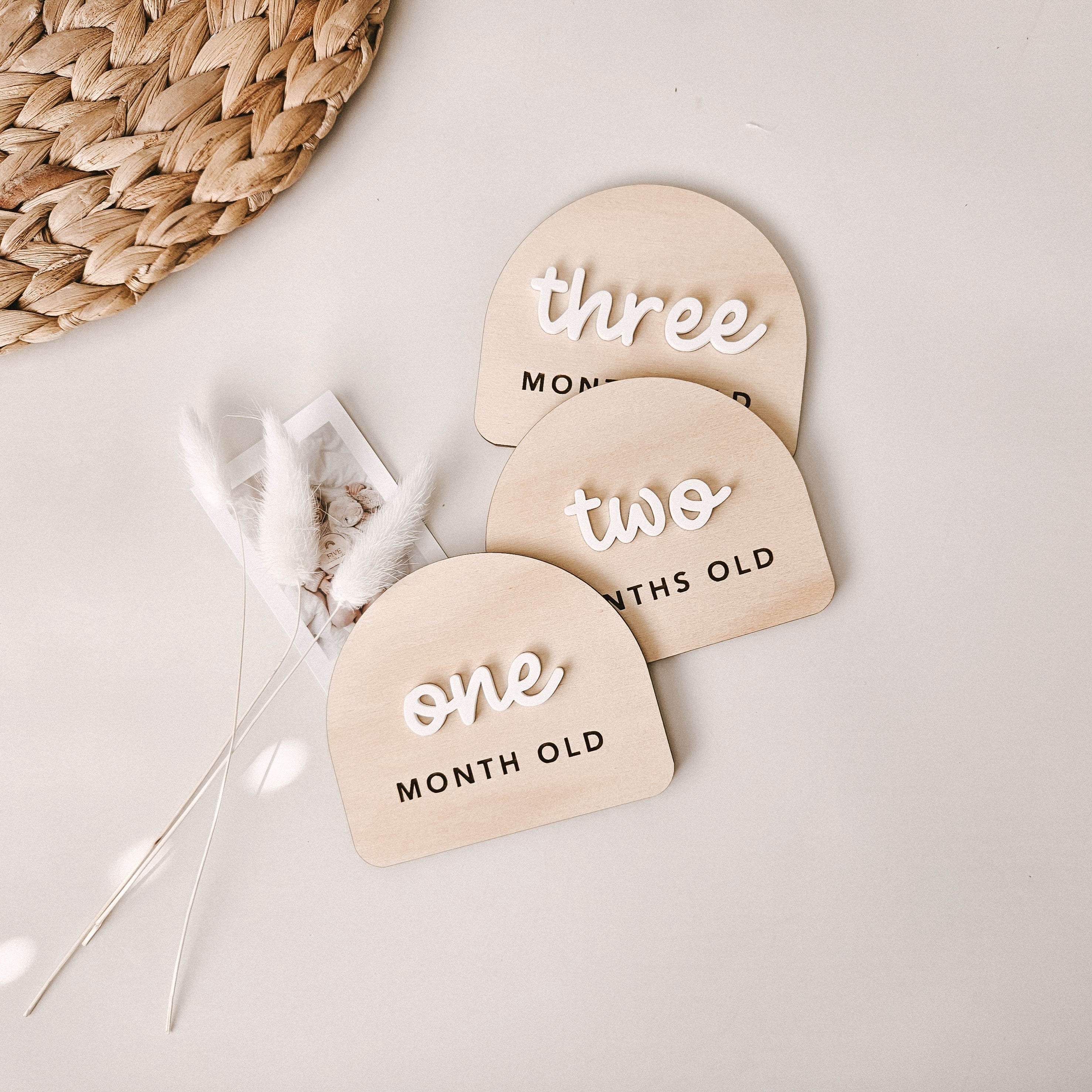 Wooden + Acrylic Baby Milestone Plaques – Wild Pine Laser
