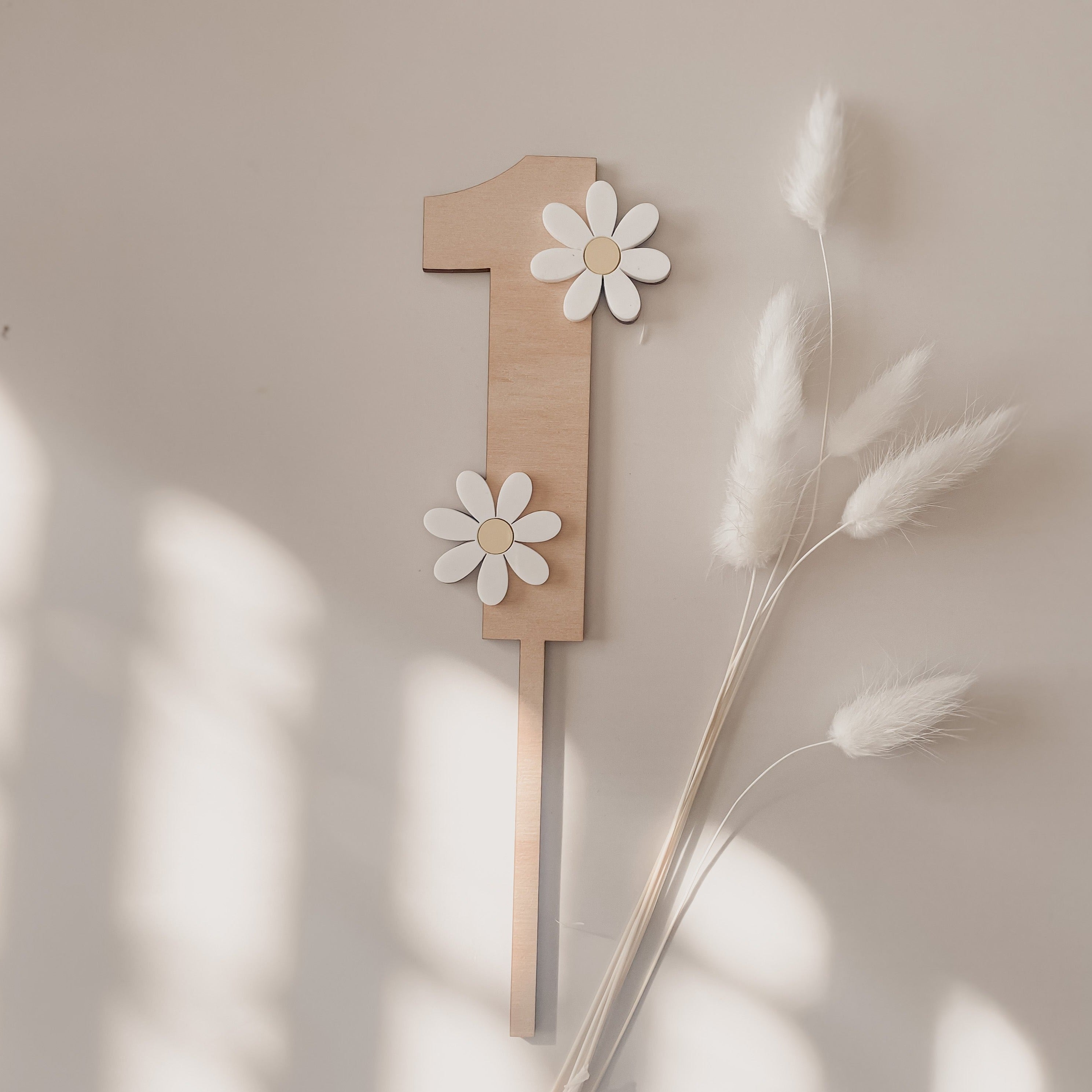 Daisy Number Cake Topper – Wild Pine Laser