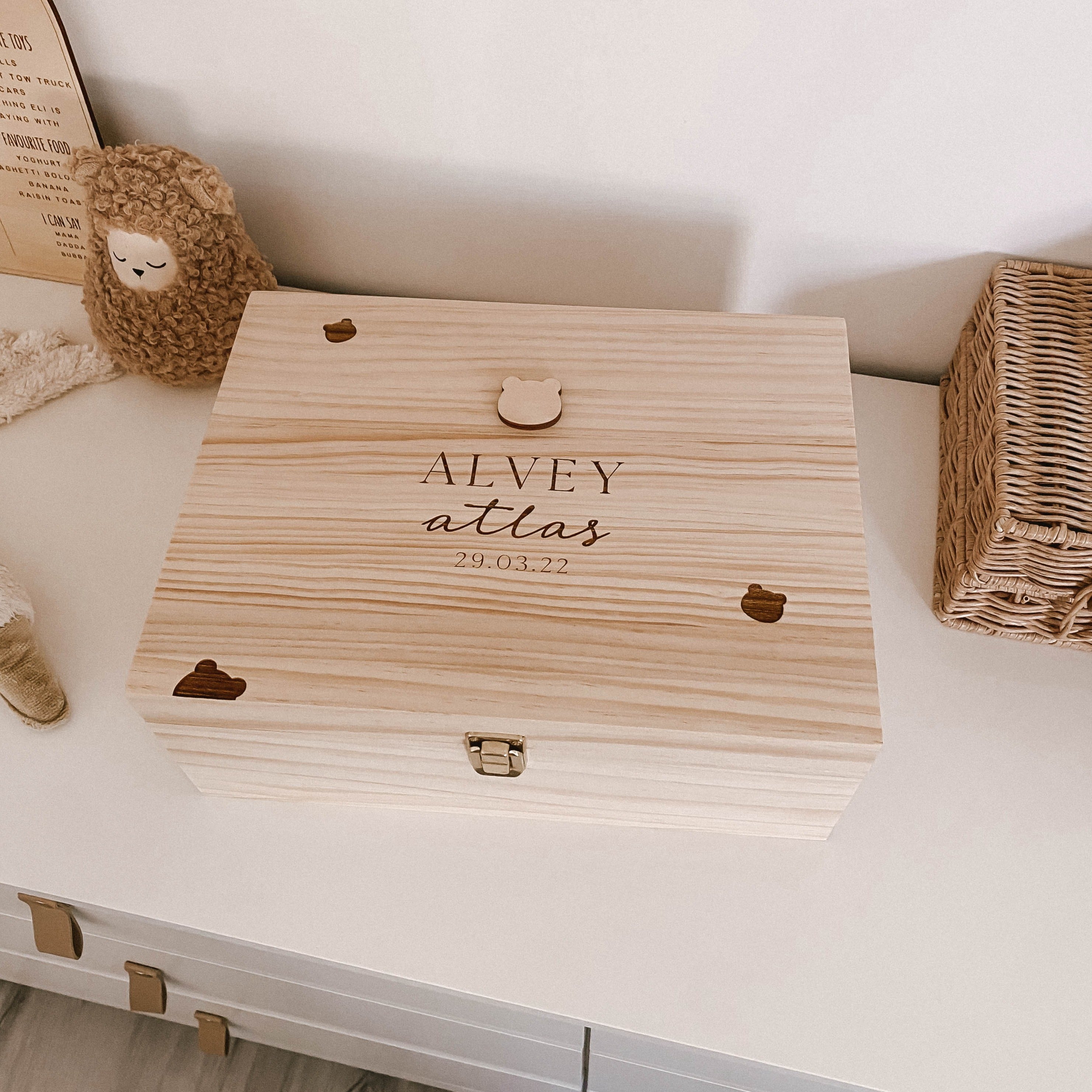 Keepsake Box / Memory Box: Teddy Bear – Wild Pine Laser